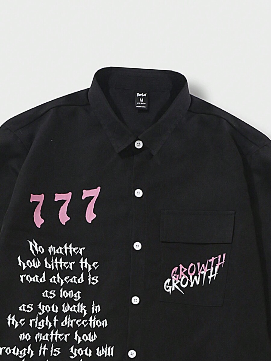 Romwe Street Life Guys Slogan And Cross Graphic Shirt Shein Usa