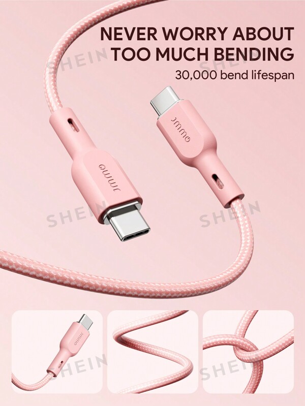 JMMO Nylon USB Type-C To USB Type-C Charger Cable,Nylon Braided Cord ...