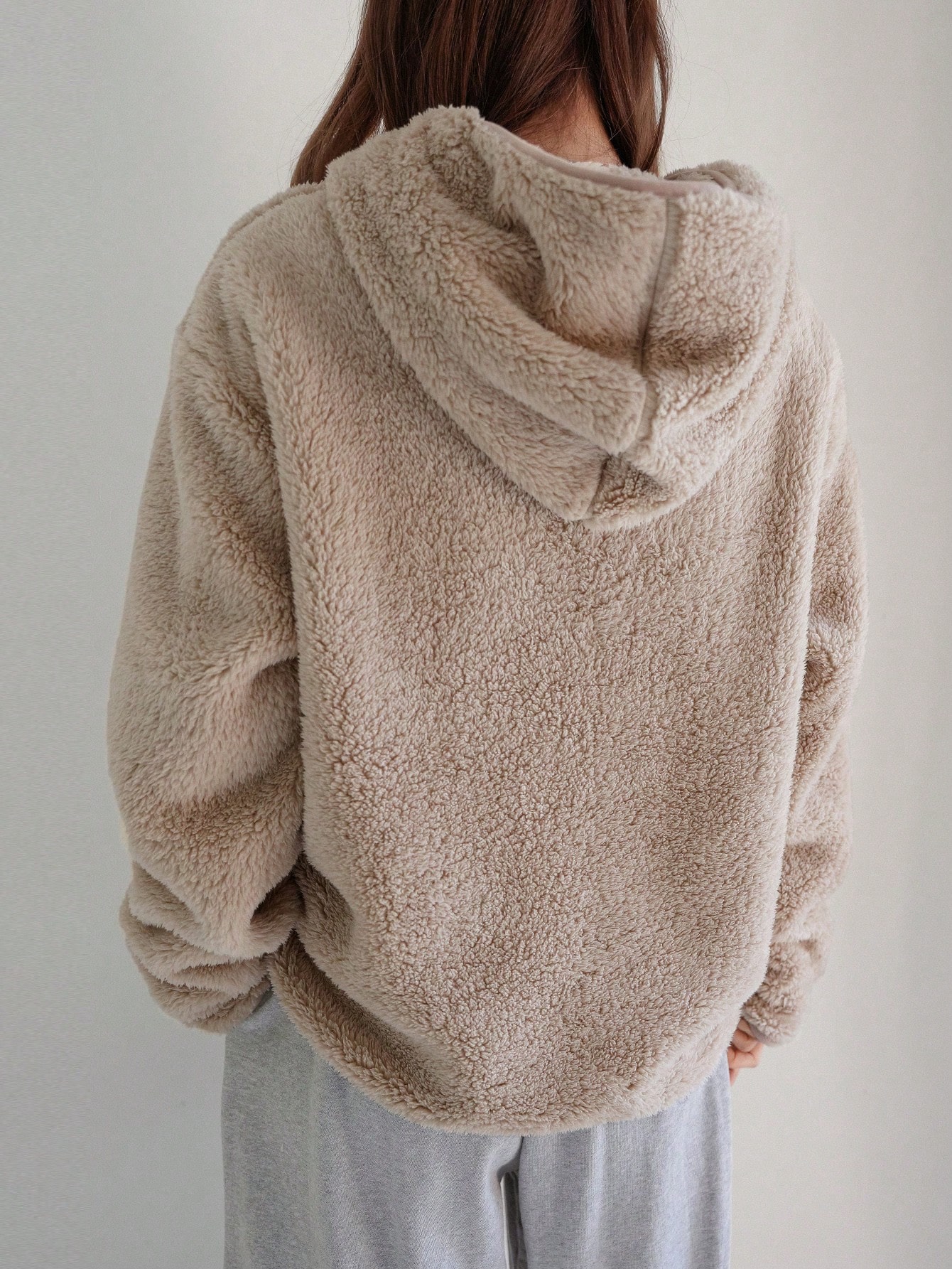 DAZY Zip Up Drop Shoulder Hooded Teddy Coat | SHEIN USA