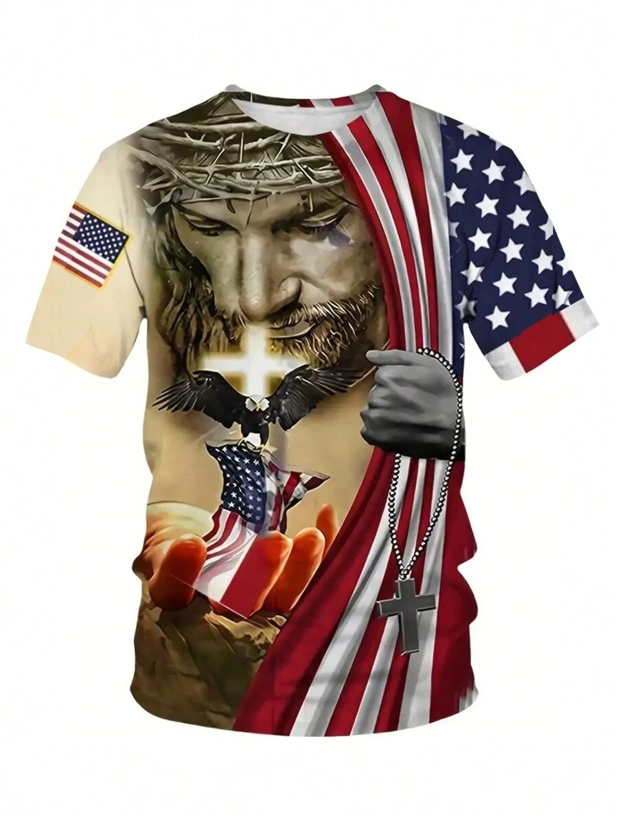 Manfinity LEGND Men Plus Flag & Figure Graphic Tee | SHEIN USA