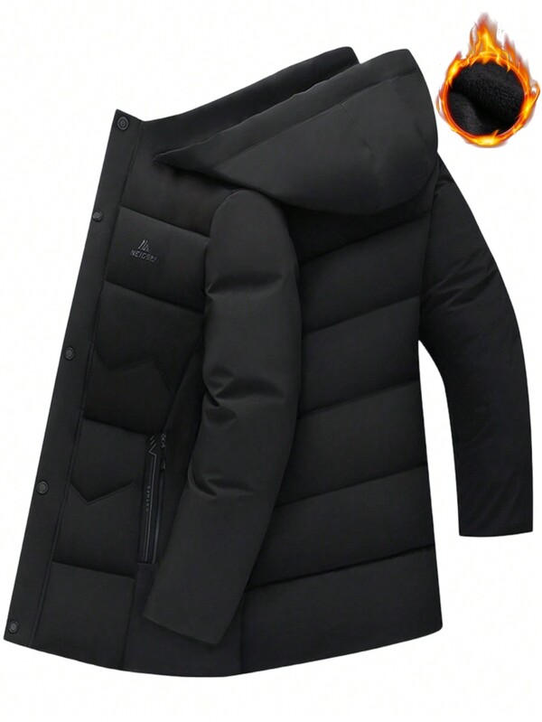 Manfinity Homme Men 1pc Letter Graphic Thermal Lined Zip Up Hooded Puffer Coat for Sale ...