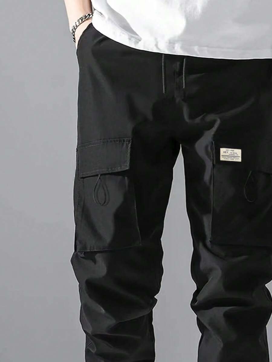 Manfinity Hypemode Mens Loose Fit Letter Patched Flap Pocket
