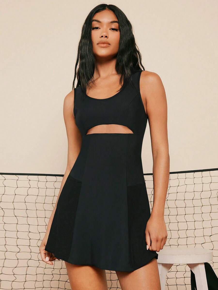 SHEIN VARSITIE Sports Tennis Basic Tummy Control With DRESS | SHEIN USA