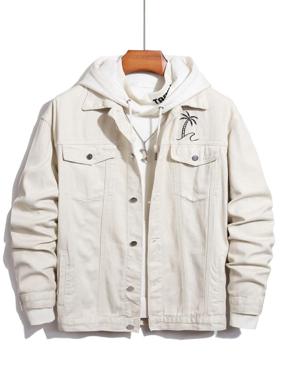 Manfinity Hypemode Loose Fit Men's Denim Jacket With Flap Details, No ...