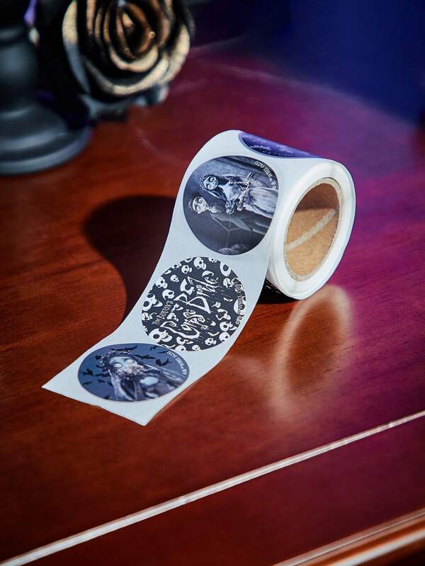 Corpse Bride | ROMWE 1roll Letter Skull & Figure Pattern Sticker ...