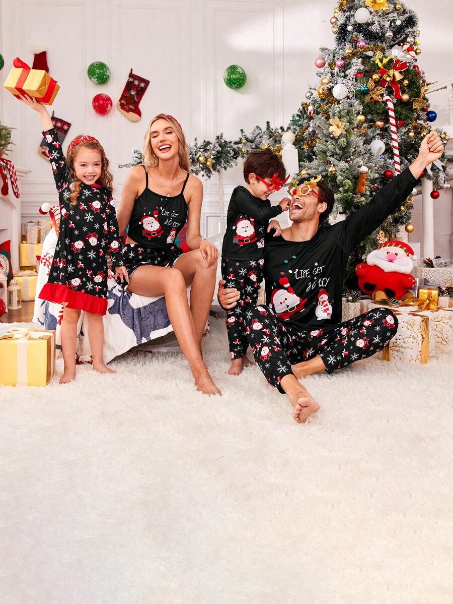 Young Boy Snug Fit Snug Fit Christmas Print Pajamas Set,Family Matching ...