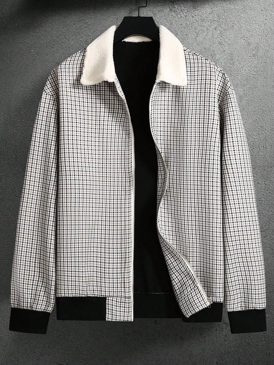 Manfinity Homme Manteau D'homme Surdimensionné À Imprimé À Carreaux ...