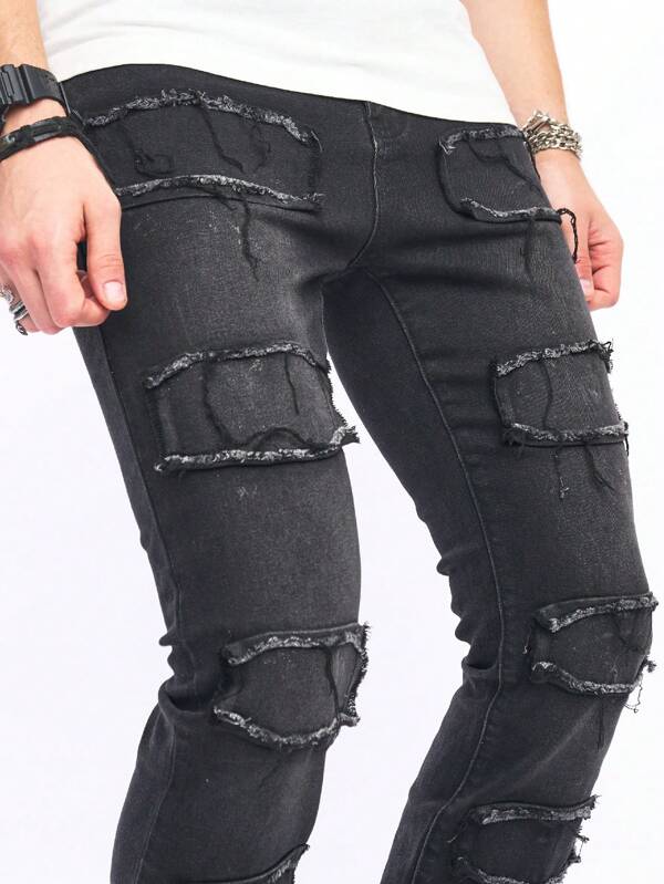 Manfinity EMRG Men Ripped Frayed Skinny Jeans | SHEIN USA