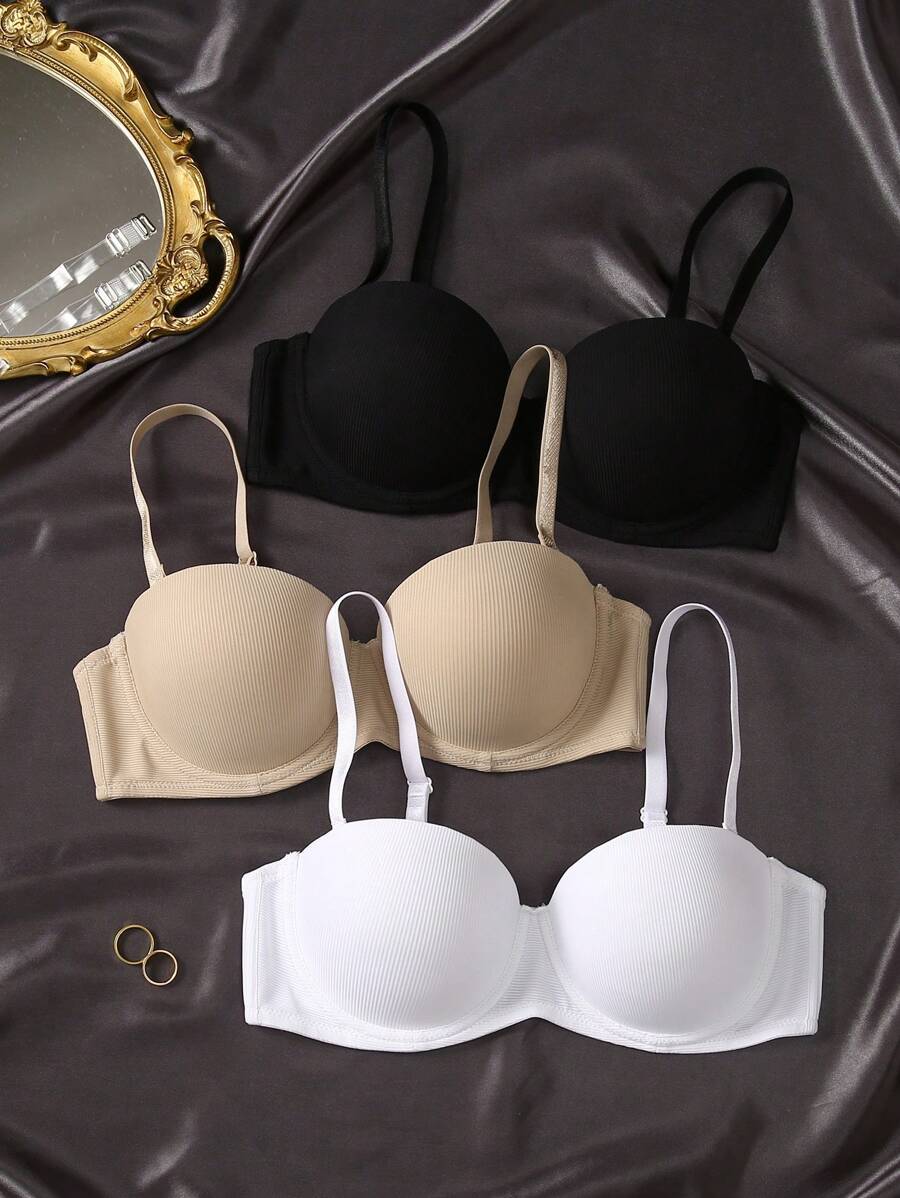 DesireSculpt Women's Casual Plain Fabric Bras With Medium Stretch ...