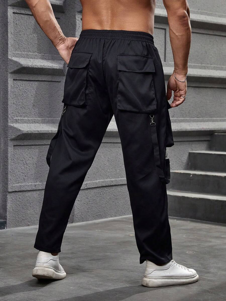 Manfinity LEGND Men Plus Loose Flap Pocket Buckle Detail Drawstring ...