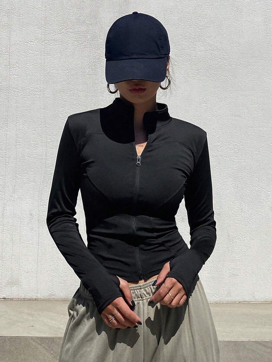 DAZY Zip Up Crop Jacket | SHEIN USA