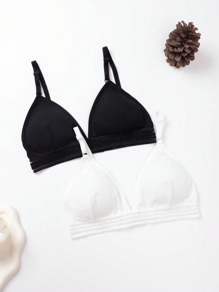 Tween Girl 2pcs Solid Bralet | SHEIN UK