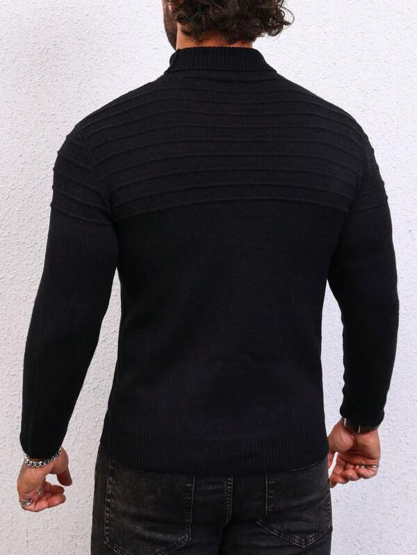 Manfinity Men Solid Mock Neck Sweater Shein Usa