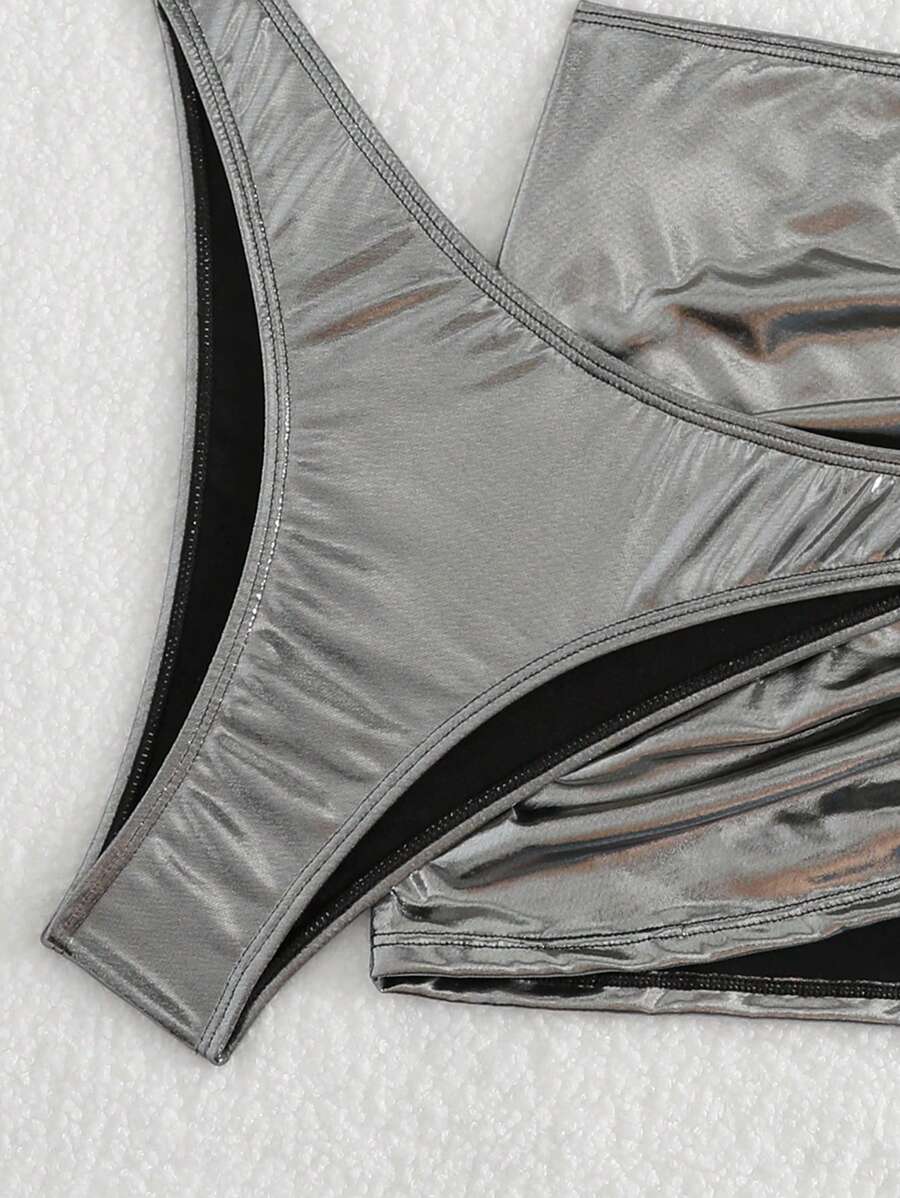 Shein X Hangout Fest Shein Swim Summer Beach Metallic Halter Triangle