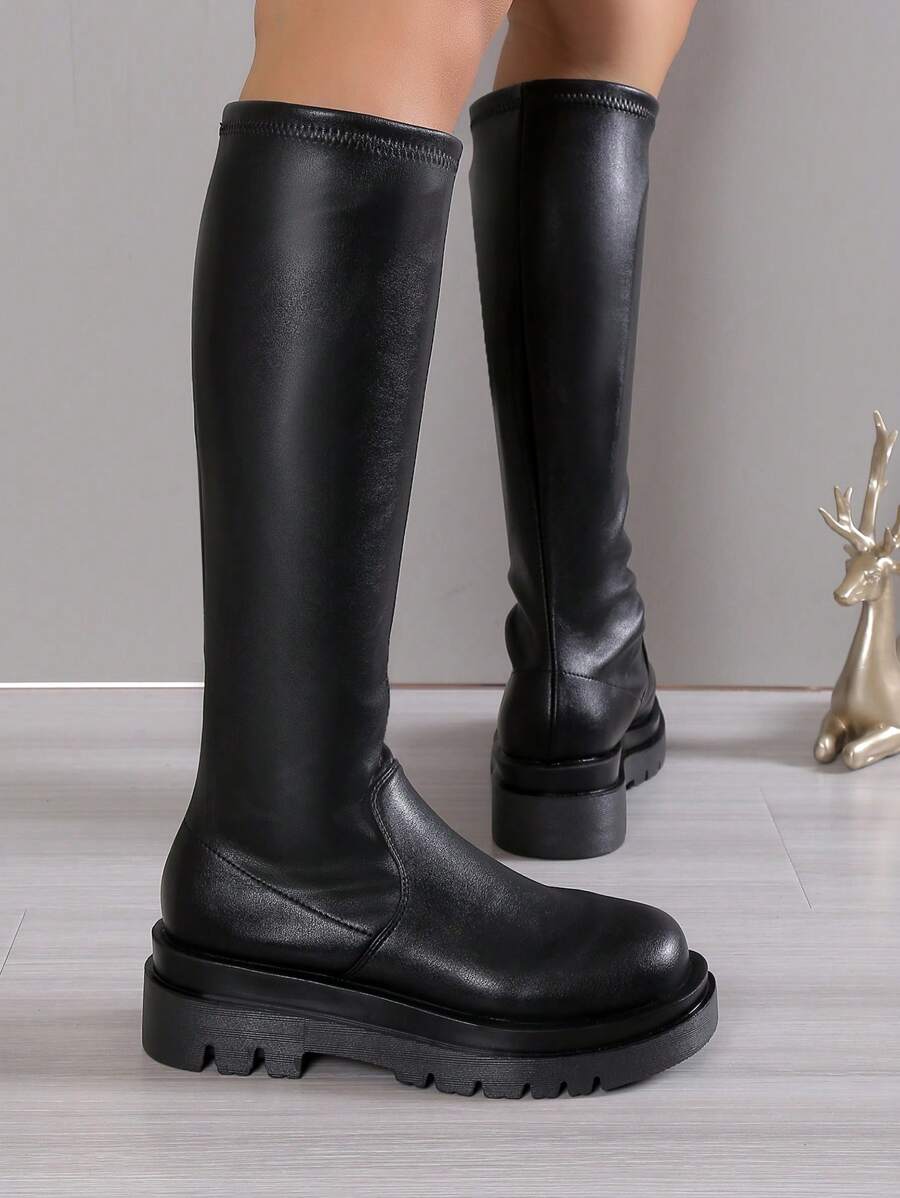 Women's Fashion Over-The-Knee Black High Heel Boots, Perfect With Fall ...