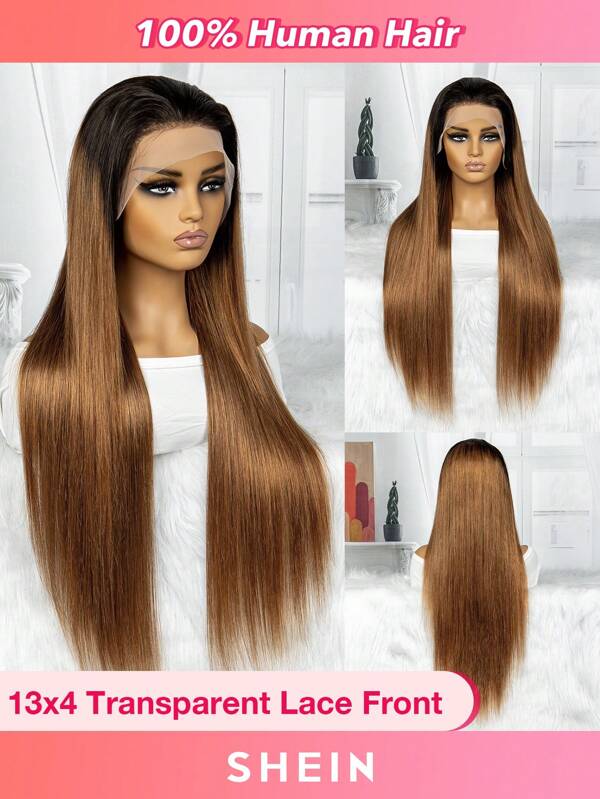 Humain Perruques De Cheveux Pour Femme 13x4 Perruque Frontale En Dentelle Oreille À Oreille ...