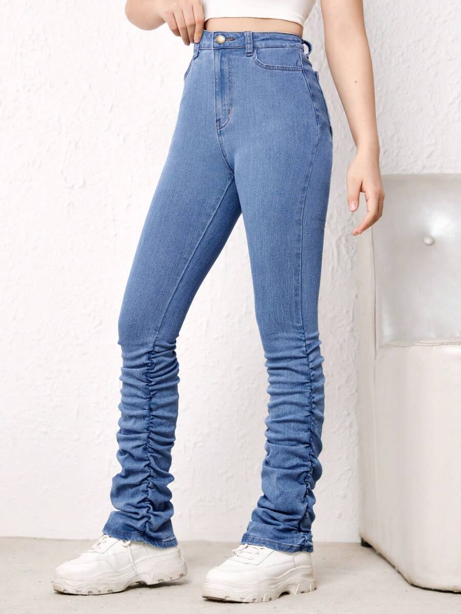 SHEIN Teen Girl Slant Pocket Stacked Jeans | SHEIN USA