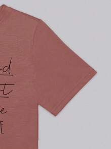 SHEIN Essnce Slogan Graphic Round Neck Tee | SHEIN USA