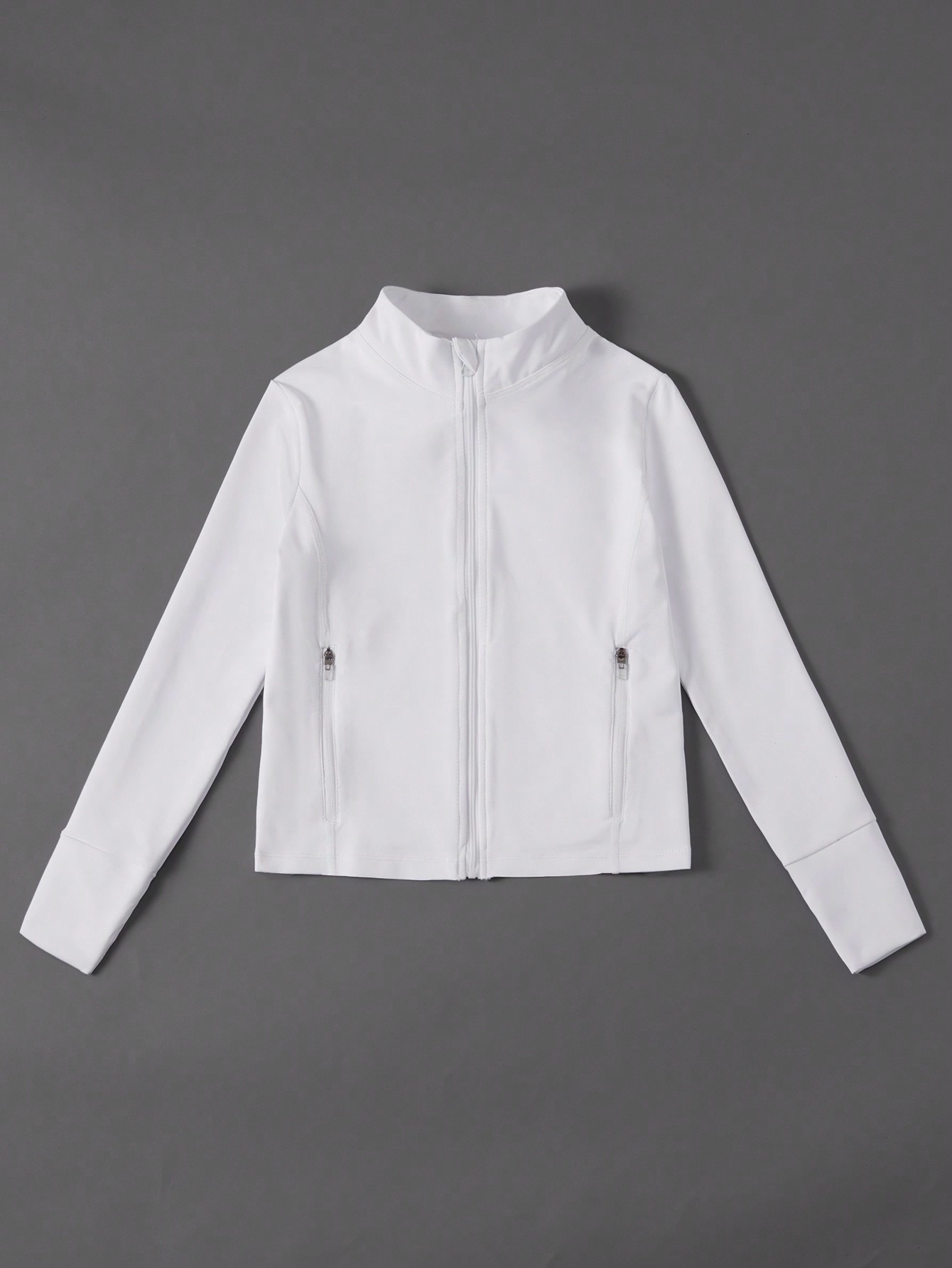 Tween Girl Solid Zip Up Jacket | SHEIN USA