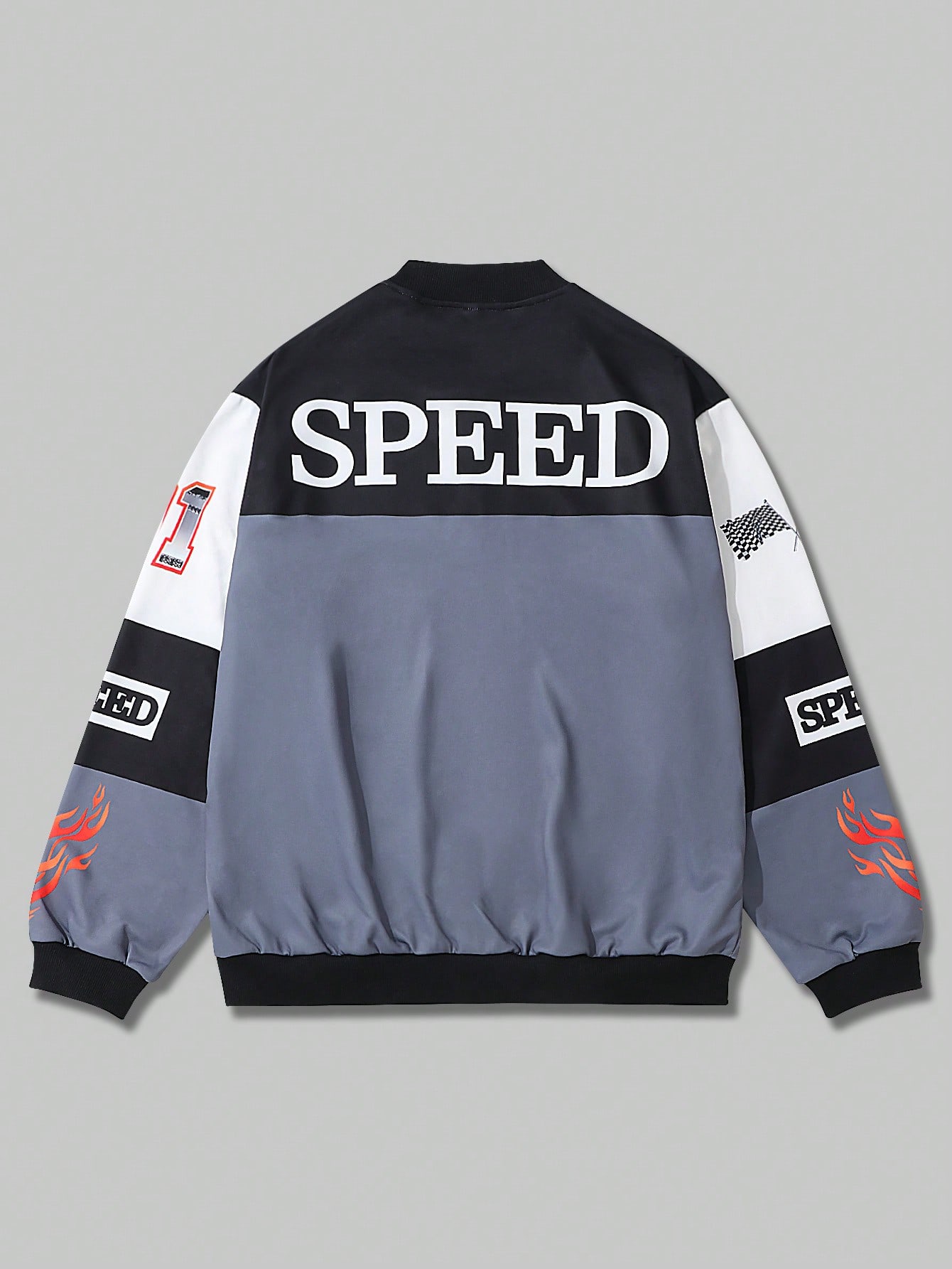 Manfinity EMRG Loose Fit Men's Color-Block Zipper Front Bomber Jacket ...