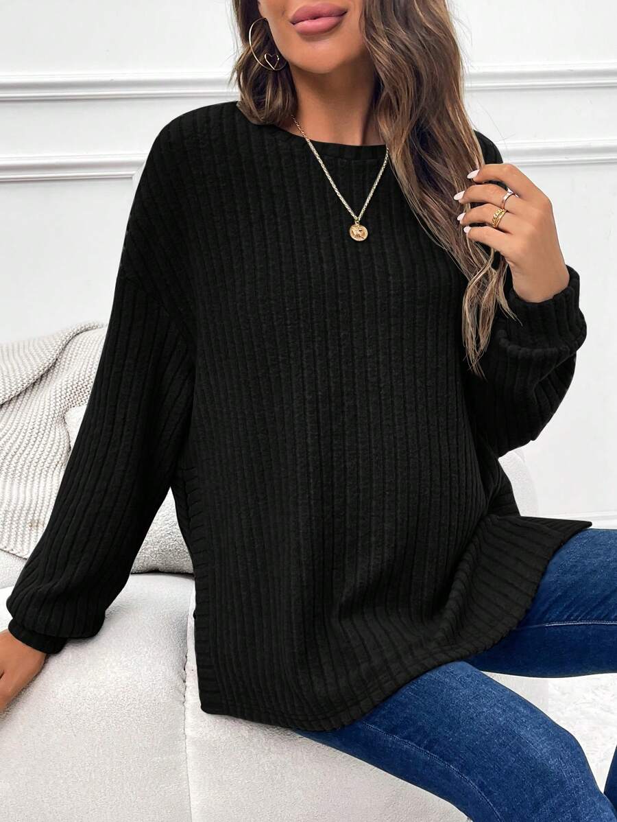 SHEIN Maternity Solid Drop Shoulder Tee | SHEIN UK