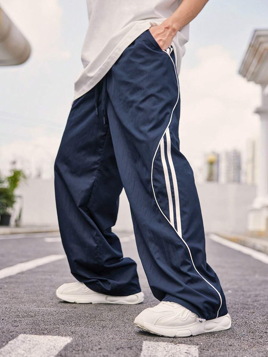 INFLATION Men Contrast Piping Drawstring Waist Pants | SHEIN USA