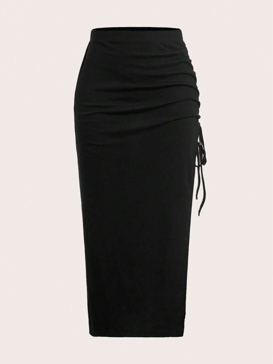 SHEIN EZwear Summer Outfits Drawstring Split Thigh Skirt | SHEIN USA