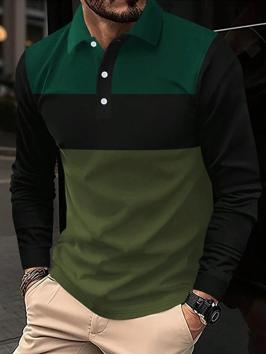 Manfinity Men Color Block Polo Shirt Shein Usa