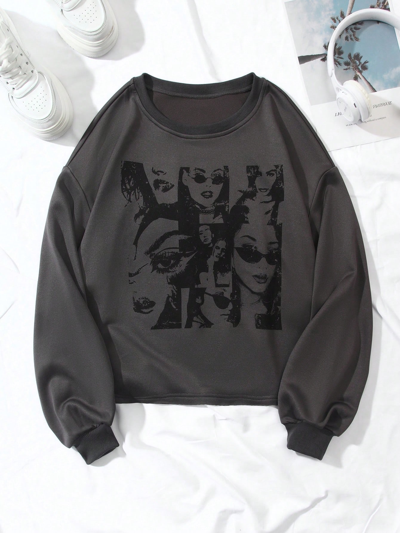 Shein Coolane Figure Graphic Drop Shoulder Sweatshirt Shein Usa