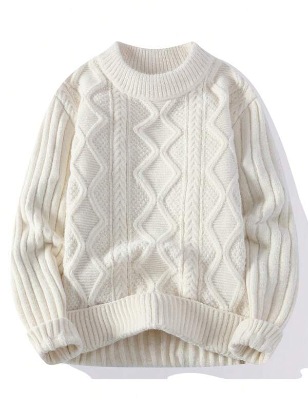Men Solid Cable Knit Sweater | SHEIN