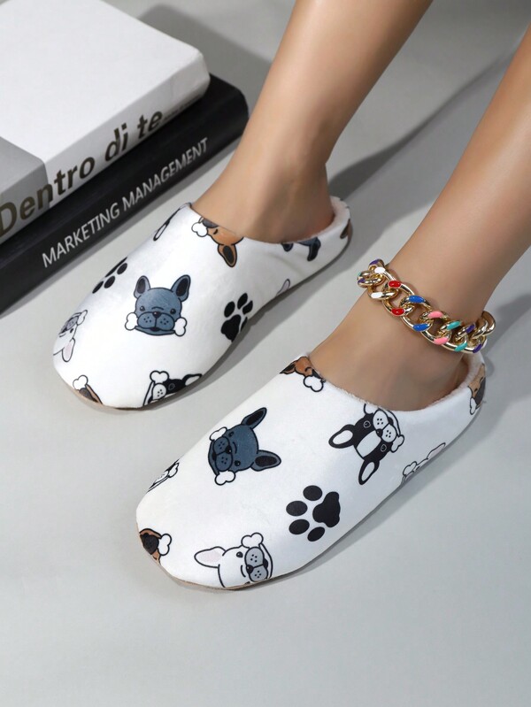 Women's Simple Design Bedroom Slippers, Silenced For Floor, Soft ...