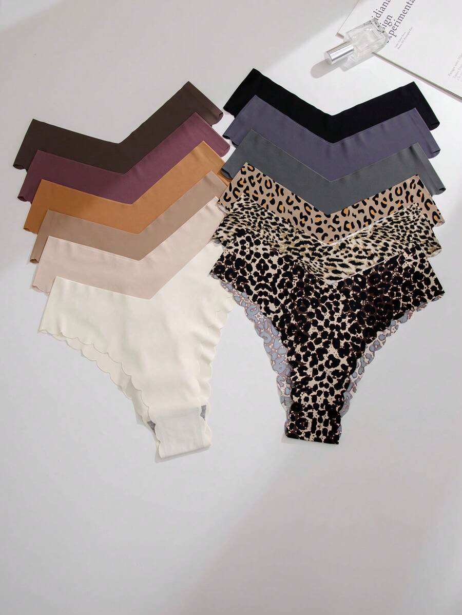 12pack Leopard Print No Show Panty Set | SHEIN USA