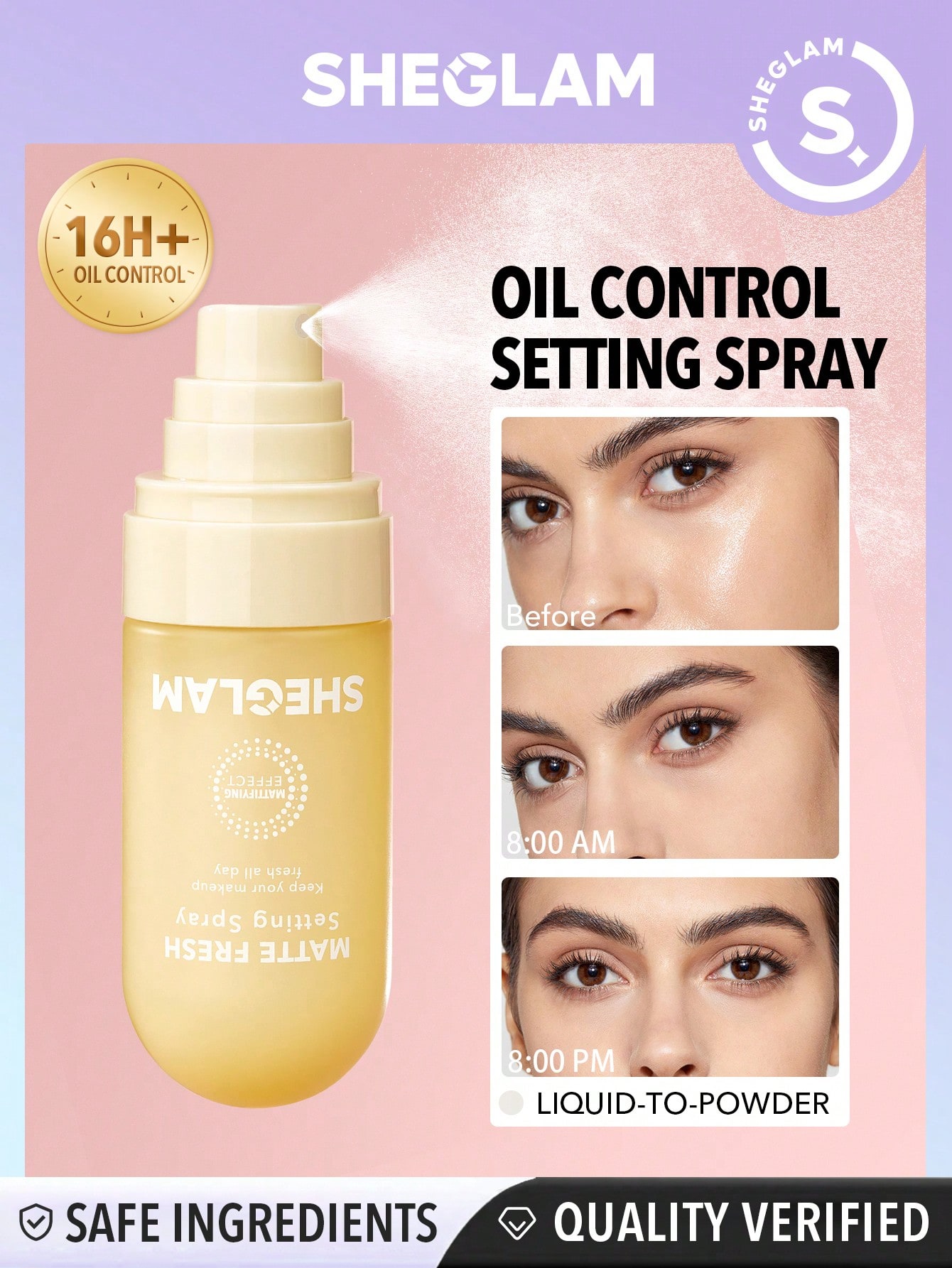 SHEGLAM Spray fijador mate fresco