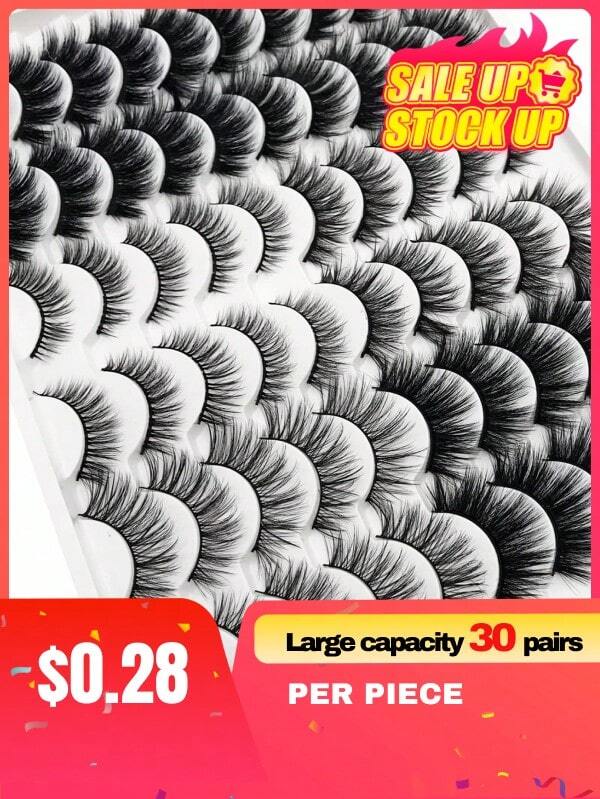 30 pairs Extra Long False Eyelashes wholesale 15/20mm mix style Fluffy ...