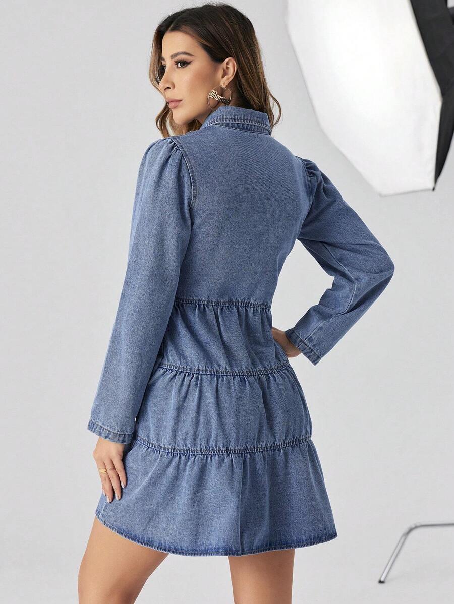 Button Front Denim Dress | SHEIN USA
