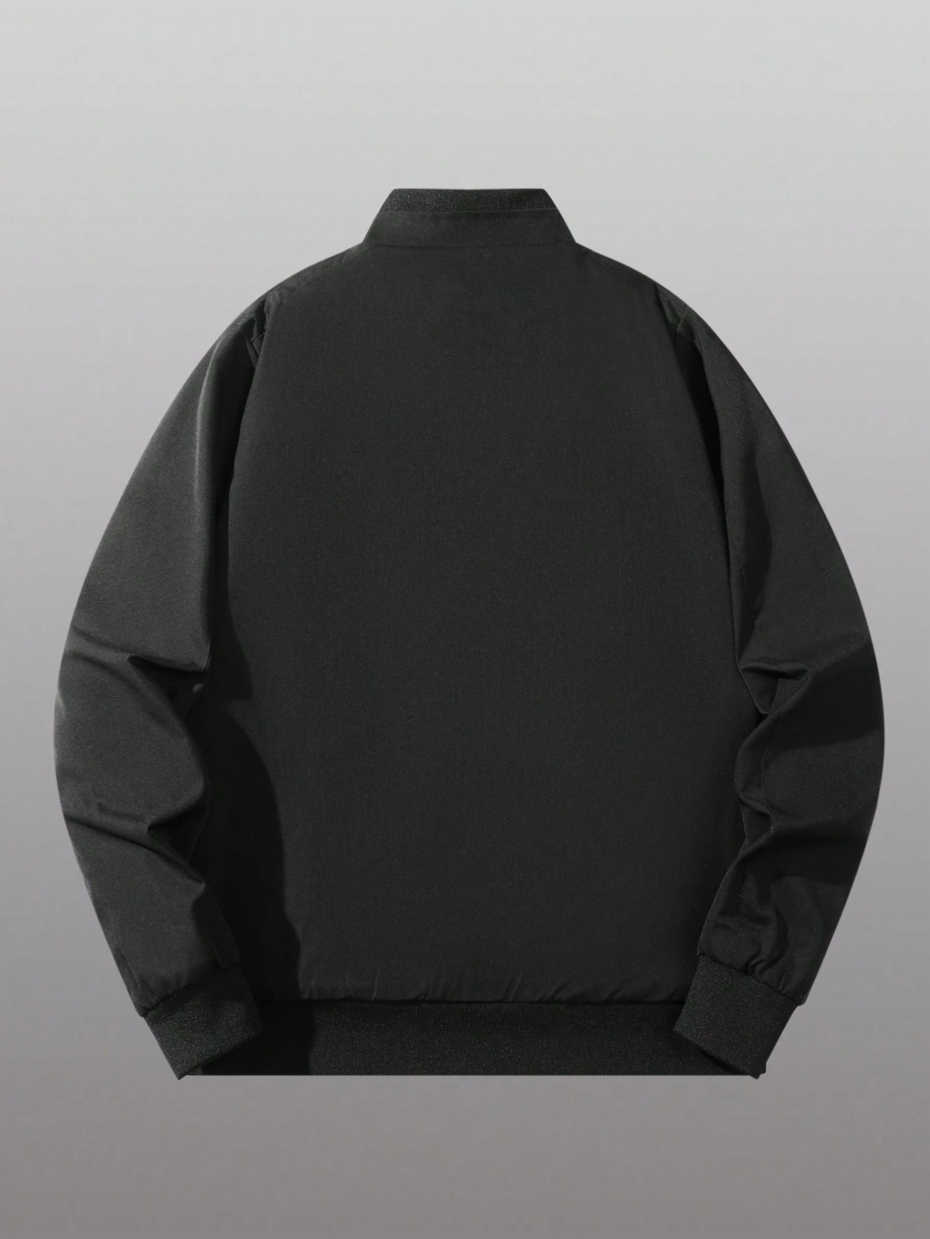 Men's Solid Black Fleece Lined High Neck Jacket | SHEIN USA