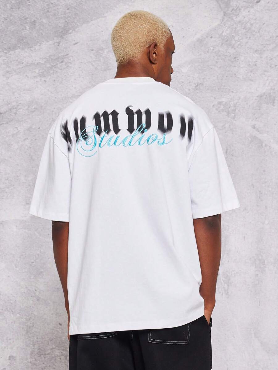 SUMWON Heavyweight Tee With Embroidered Back Logo | SHEIN USA