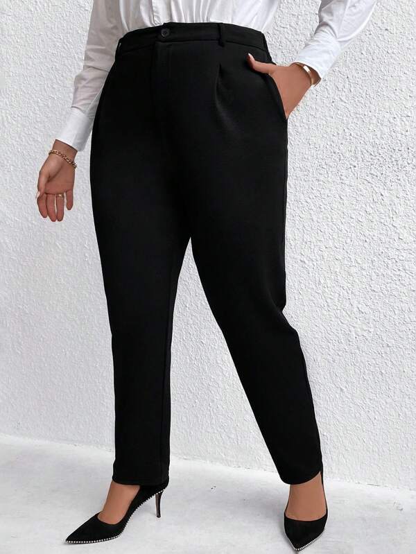 Shein Lune Plus Solid Slant Pocket Suit Pants For Sale Australia New