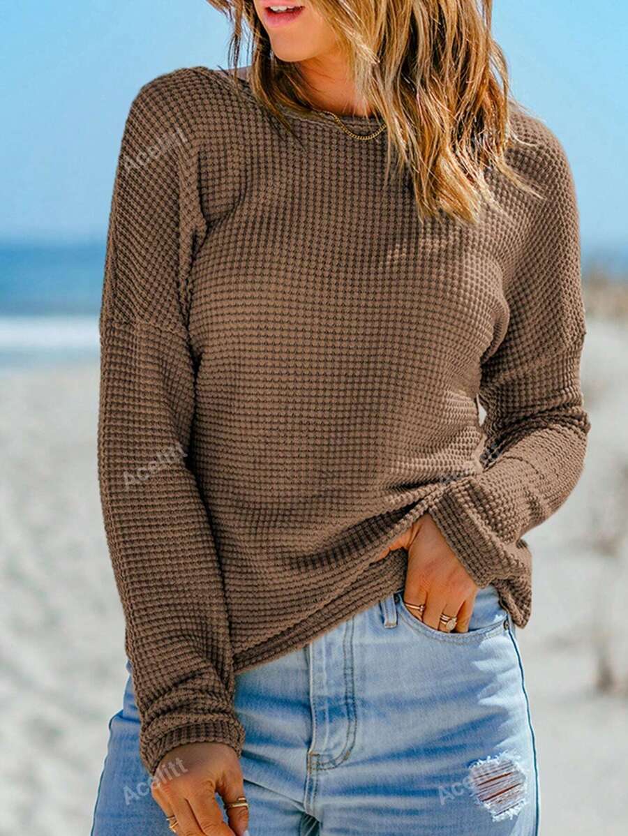 Acelitt Solid Drop Shoulder Tee | SHEIN USA