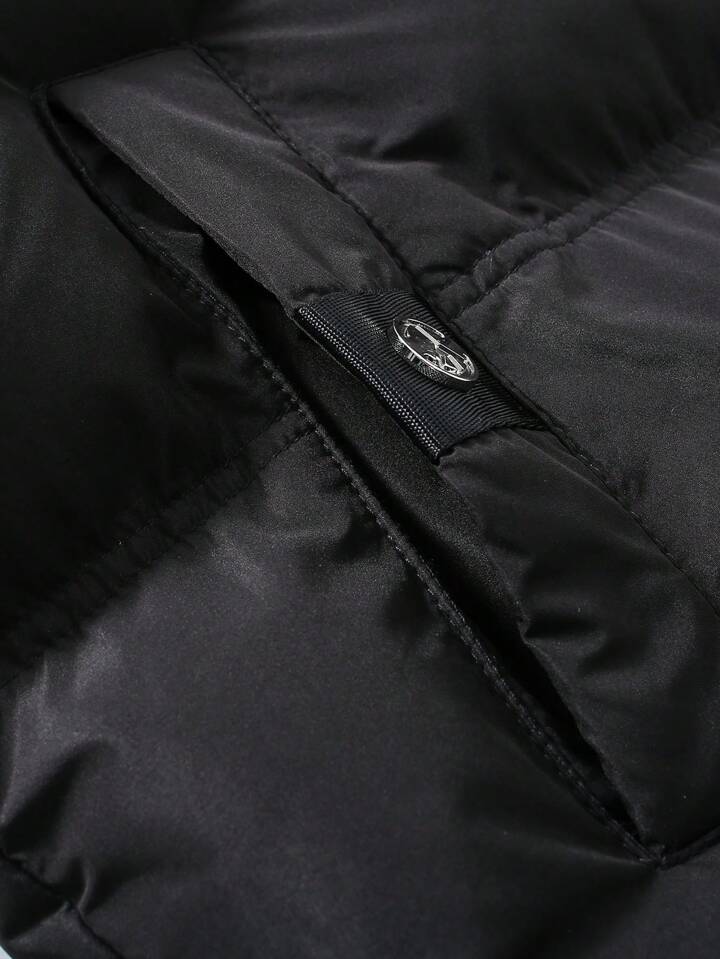 Manfinity Homme Men 1pc Letter Patched Detail Drawstring Hem Hooded ...