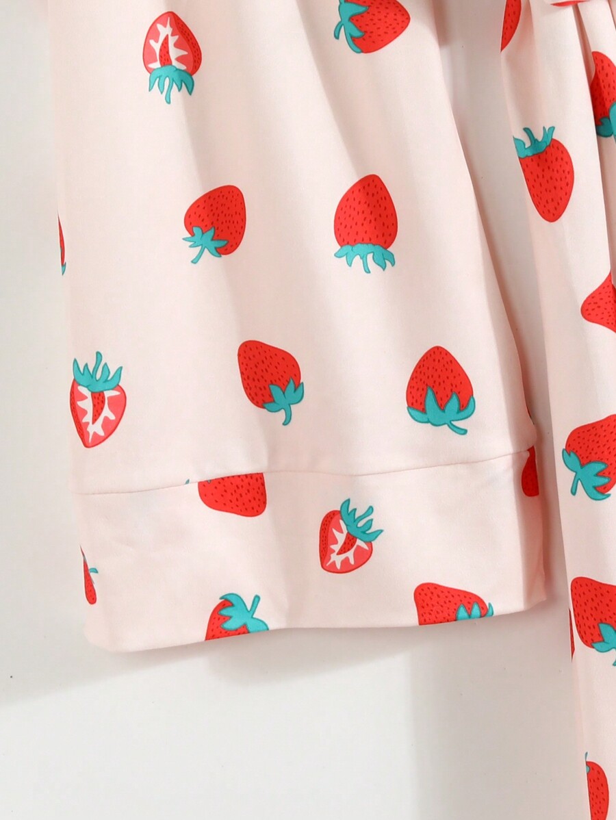 Strawberry Print Belted Robe | SHEIN USA