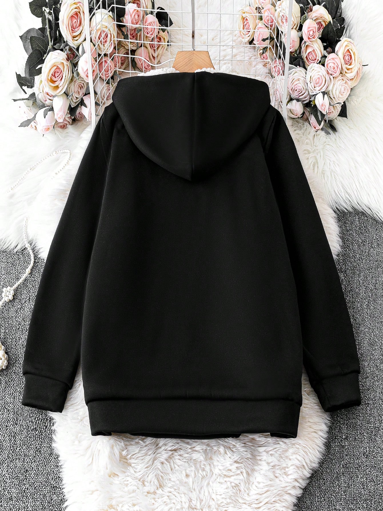 SHEIN LUNE Plus Solid Zip Up Thermal Lined Hooded Winter Coat | SHEIN USA