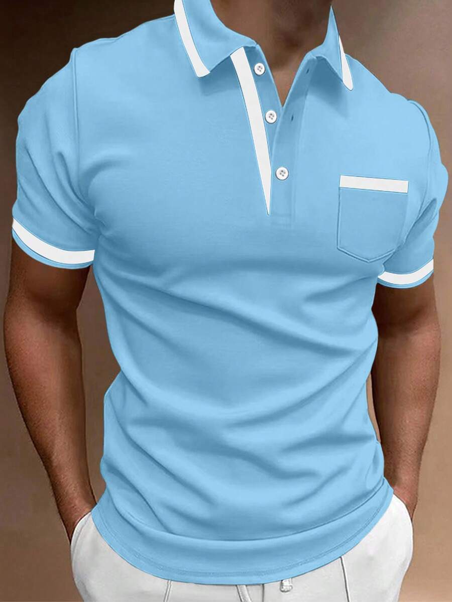 Manfinity Mode Men Contrast Trim Polo Shirt | SHEIN USA
