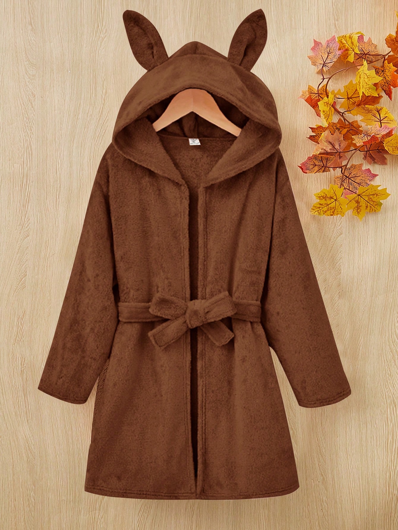 SHEIN Tween Girl 3D Ear Design Hooded Belted Sleep Robe | SHEIN USA