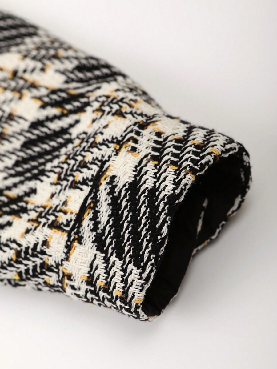 Manfinity Hypemode Men Houndstooth Print Flap Pocket Shacket Without ...