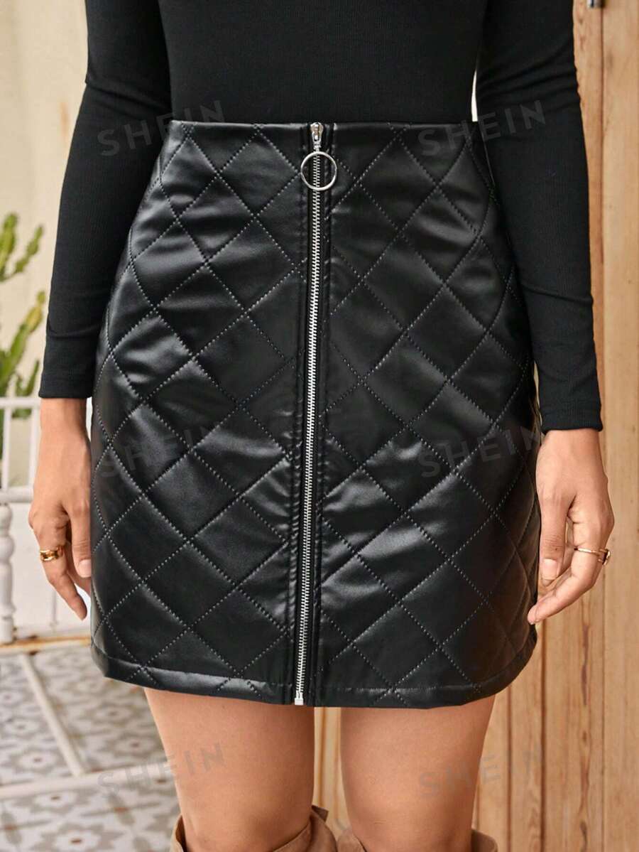 SHEIN Frenchy Met rits Gewatteerd Rokken | SHEIN Nederland