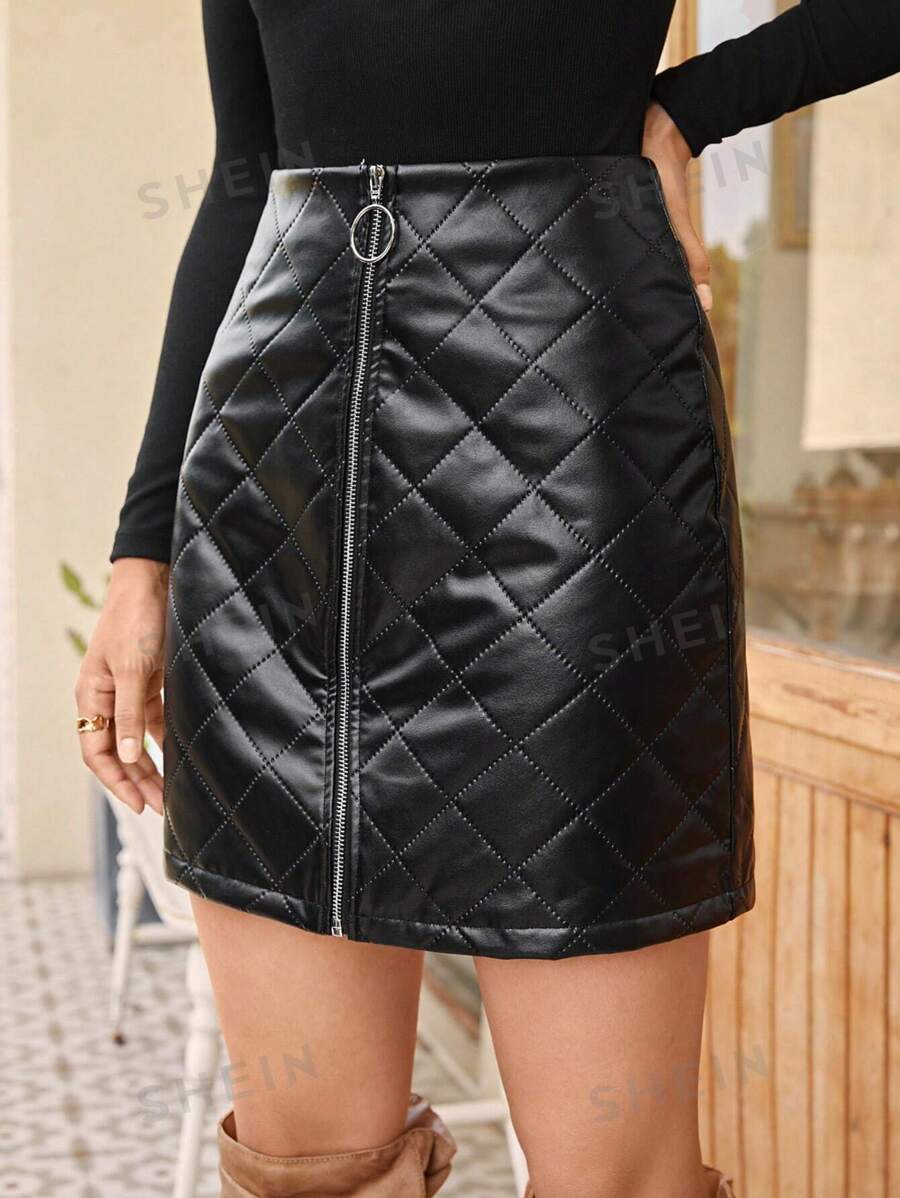 SHEIN Frenchy Met rits Gewatteerd Rokken | SHEIN Nederland