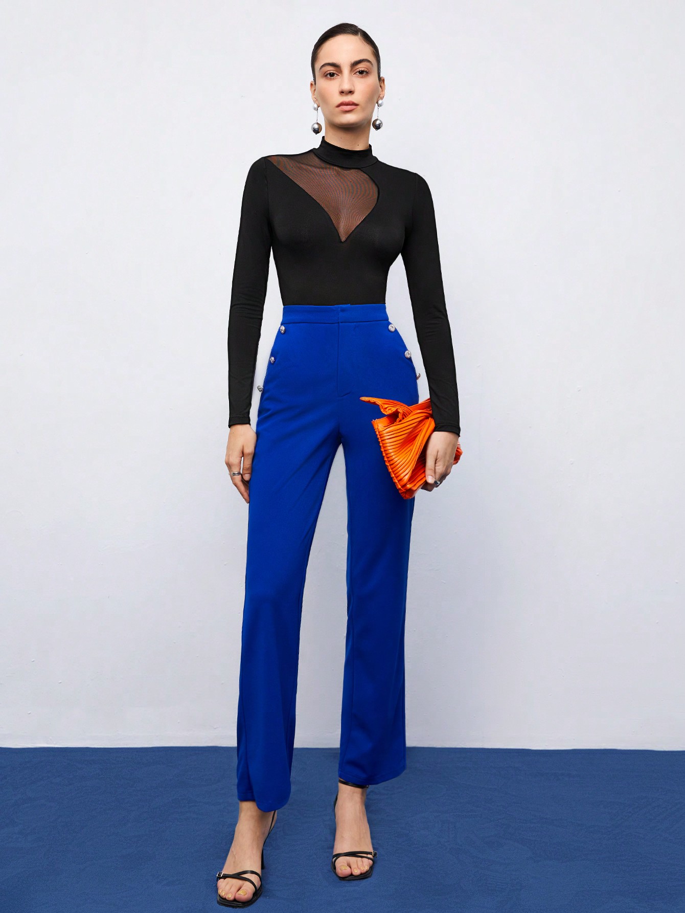 SHEIN SHEIN Maija Body Sottile Nero Elasticizzato Con Collo Alto ...