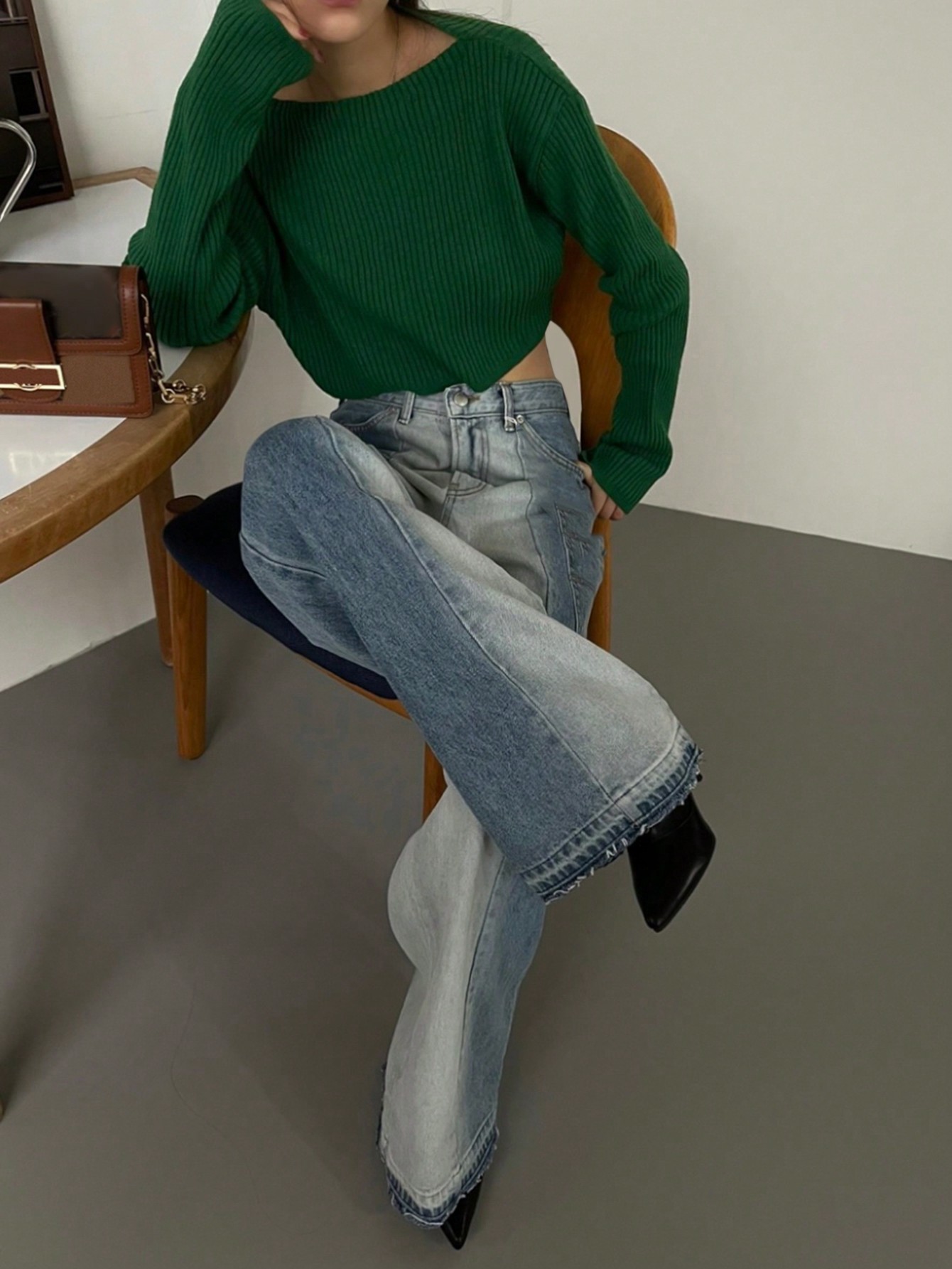 DAZY Solid Drop Shoulder Crop Sweater | SHEIN USA