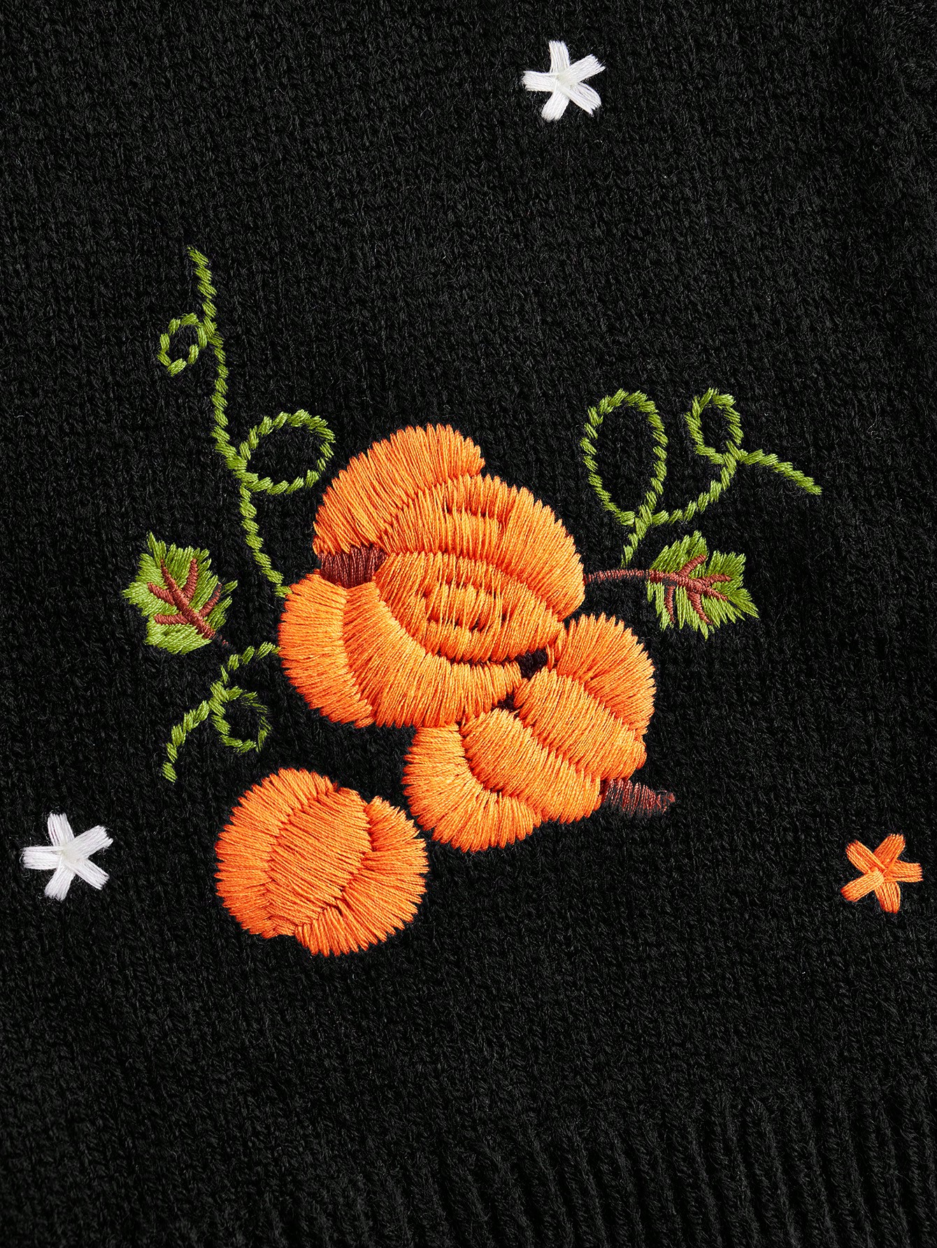 Fairycore Pumpkin Pattern Button Front Sweater Vest Without Blouse